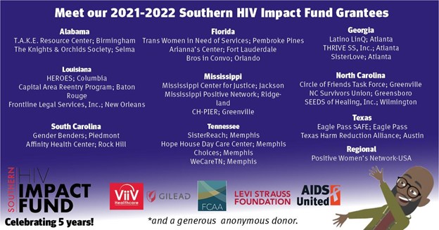 Southern HIV Impact Fund awards $1.3 Million to 26 organizations on the ...