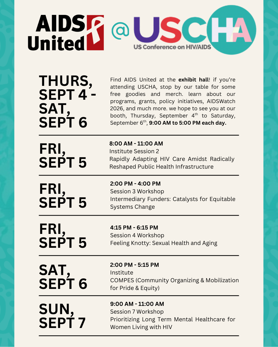 Connect with AIDS United at USCHA 2025! - AIDS United
